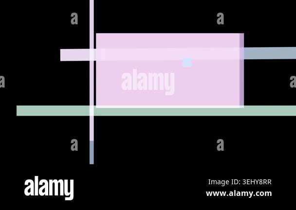 Abstract composition with overlapping pastel rectangles and lines on a ...