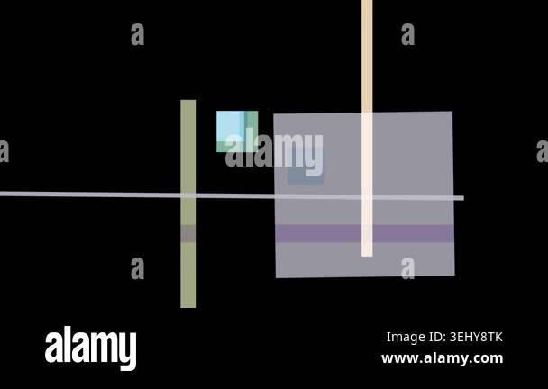 Abstract geometric composition with overlapping translucent shapes and ...
