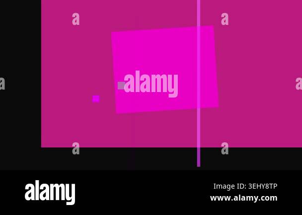 Abstract composition with pink squares and a vertical line on a magenta ...