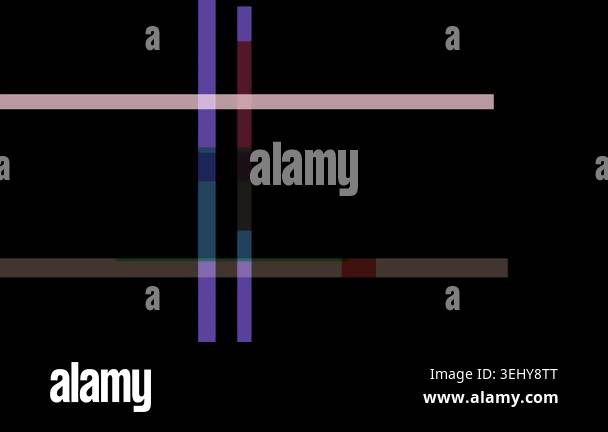 Abstract geometric composition with intersecting horizontal and ...