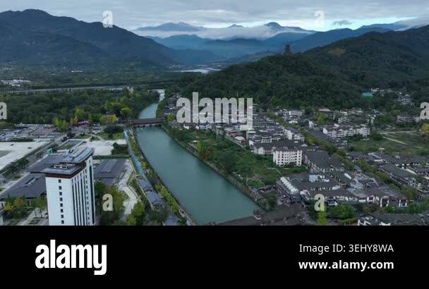 Aerial view of landscape in Shenzhen city, China Stock Video Footage ...
