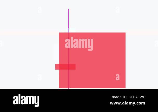 Abstract composition with red rectangles and a purple line isolated on ...