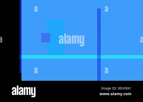 Abstract composition of overlapping blue rectangles and lines on a dark ...