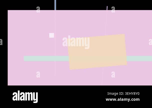 Abstract geometric composition with pastel colors and a tilted ...