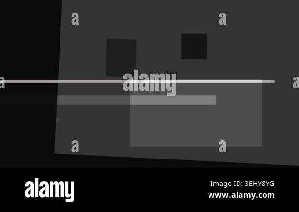 Abstract composition with dark gray geometric shapes and a horizontal ...