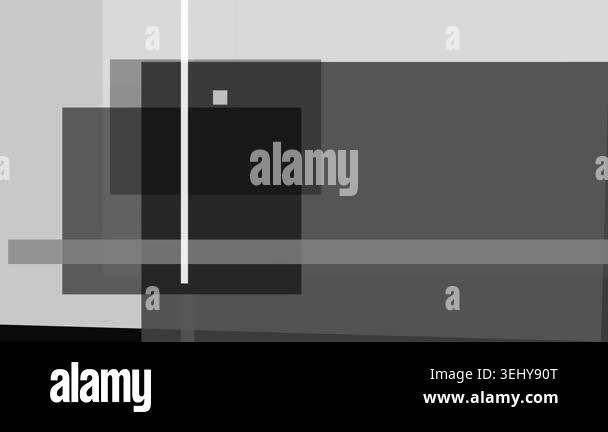 Abstract composition with overlapping geometric shapes in grayscale ...