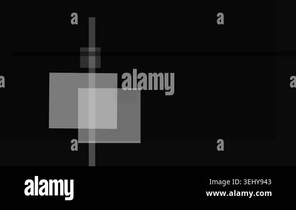 Abstract composition of overlapping translucent squares and a vertical ...