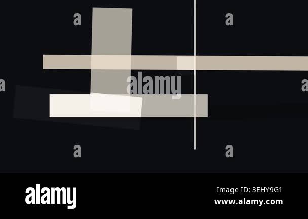 Abstract composition of overlapping geometric shapes in muted tones ...