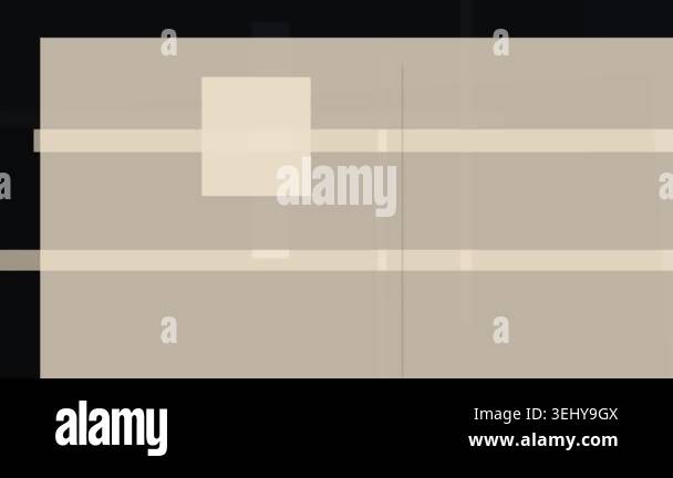 Abstract geometric composition with beige and black rectangles and ...