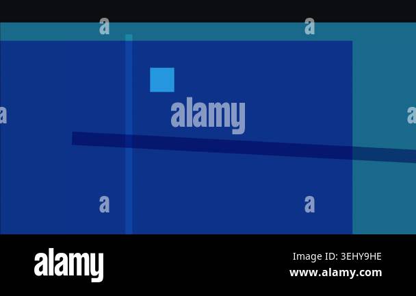 Abstract geometric composition with overlapping blue rectangles and a ...