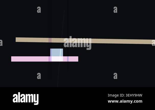 Abstract geometric composition with intersecting tan and pink bars ...