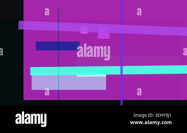 Abstract geometric composition with overlapping purple, blue, and cyan ...