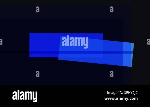 Abstract composition with overlapping blue rectangles on a dark ...