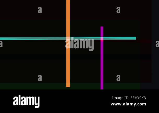 Abstract geometric composition with intersecting vertical orange and ...
