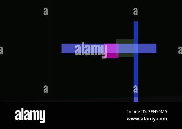 Abstract composition with overlapping geometric shapes in blue, pink ...