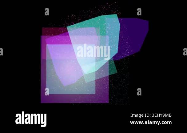 Abstract geometric shapes with a purple and teal gradient overlayed ...