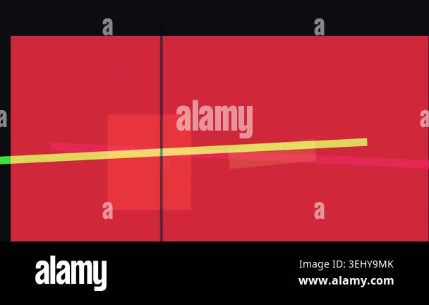 Abstract geometric composition with overlapping red and orange shapes ...