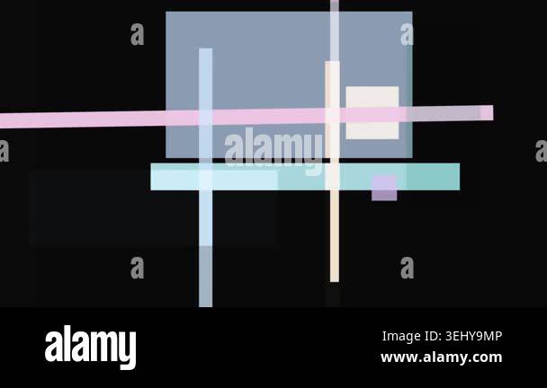 Abstract geometric composition with overlapping pastel rectangles and ...
