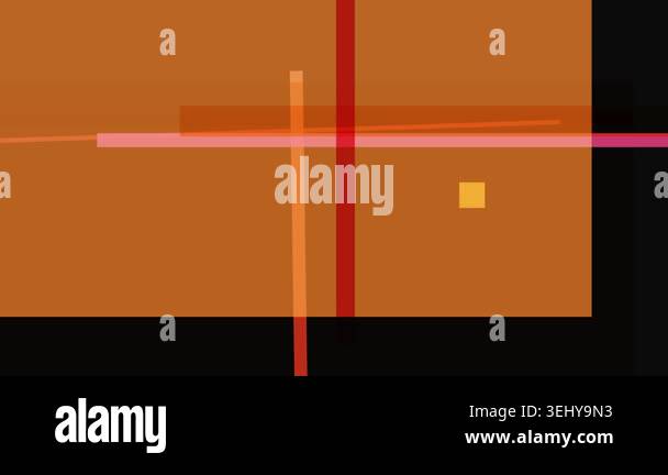 Abstract geometric composition with overlapping orange, red, and pink ...