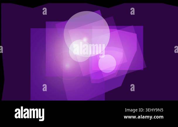 Abstract purple geometric shapes and circles with lens flare effect ...