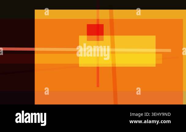 Abstract composition of overlapping geometric shapes in warm orange ...