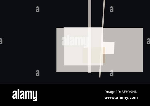 Abstract composition with overlapping translucent rectangles and thin ...