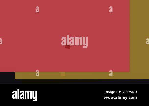 Abstract geometric composition featuring a large red rectangle ...