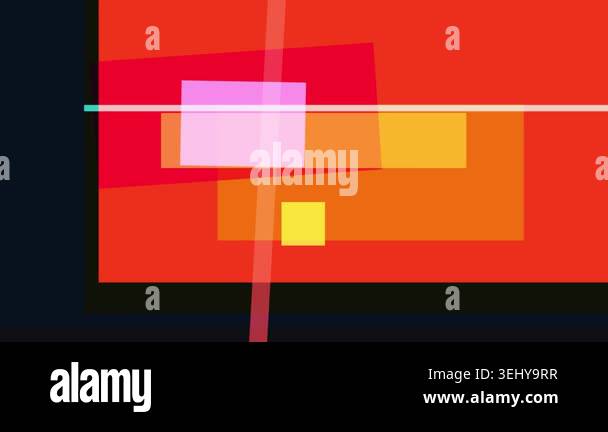 Abstract composition featuring overlapping geometric shapes in vibrant ...