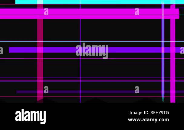 Abstract geometric pattern with bold neon pink, purple, and cyan lines ...