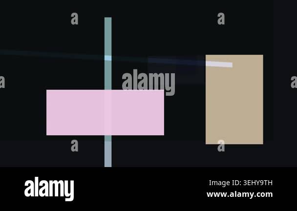 Abstract composition featuring geometric shapes in pink, tan, and black ...