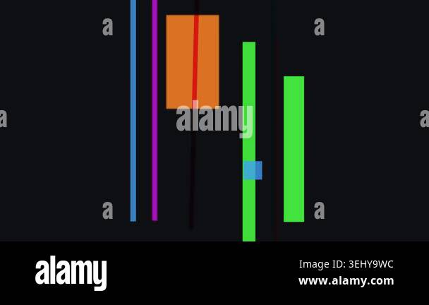 Abstract composition featuring vibrant geometric shapes and lines ...