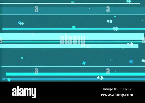 Abstract geometric pattern with horizontal cyan and white stripes and ...