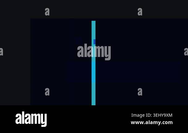 A blue line stands tall against the dark backdrop, a minimalist design ...