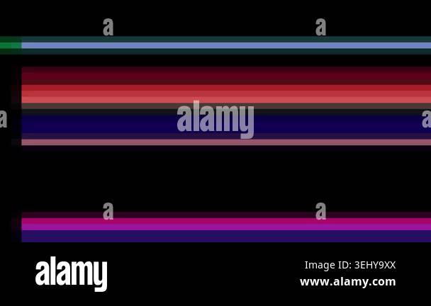 Abstract horizontal stripes in various colors against a black ...