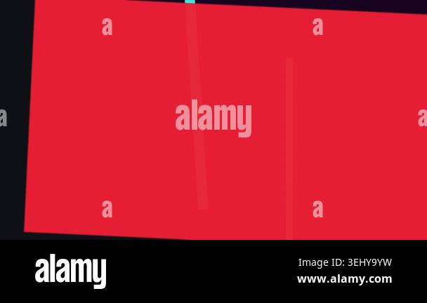 A vibrant red rectangle dominates the frame, slightly tilted, with ...