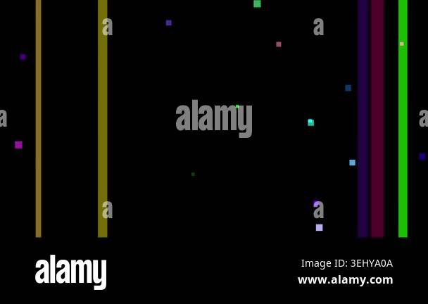 Abstract digital art with vertical colored stripes and scattered ...