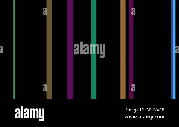 Abstract vertical stripes in various colors against a black background ...