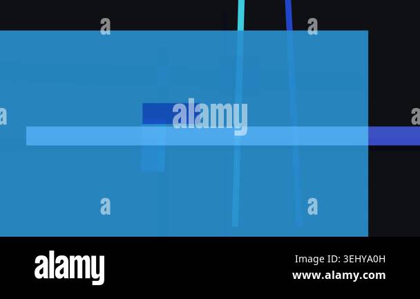 Abstract composition featuring intersecting blue rectangles and lines ...