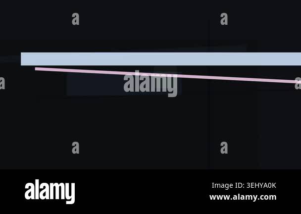 Abstract composition featuring a light blue rectangle intersected by a ...