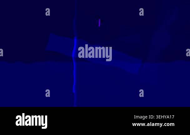 Abstract dark blue background with glowing purple line and blue shapes ...