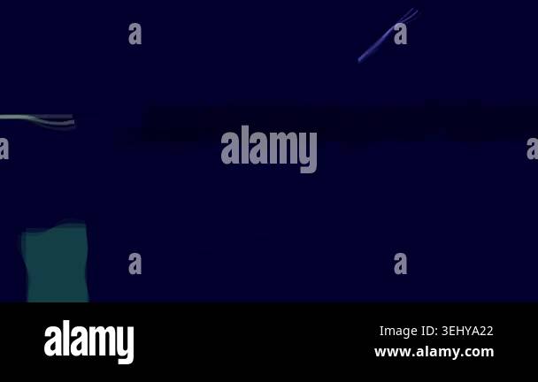 Abstract dark blue background with glowing light streaks and shapes ...
