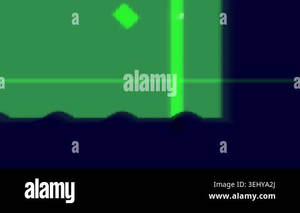 Abstract dark blue background with glowing green and white geometric ...