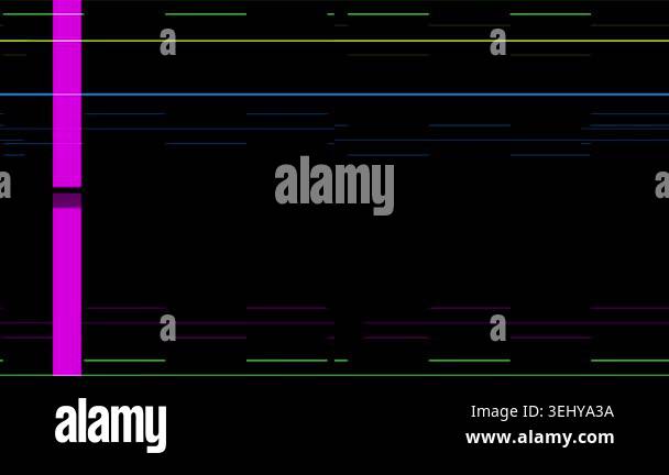 Abstract digital art with vertical bars and horizontal lines on a black ...