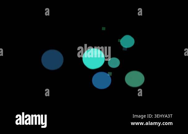 Abstract animation of colorful circles and squares floating against a ...