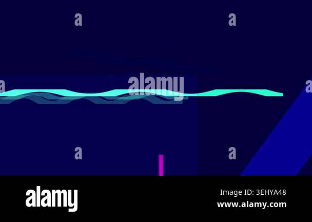 Abstract wavy lines in shades of blue and teal against a dark blue ...