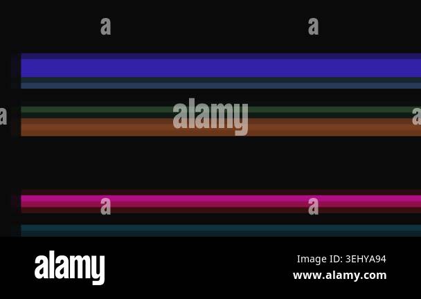 Abstract background with horizontal lines of varying colors on a black ...