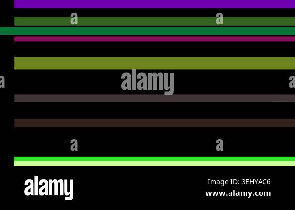 Abstract horizontal stripes in various muted colors on a black ...