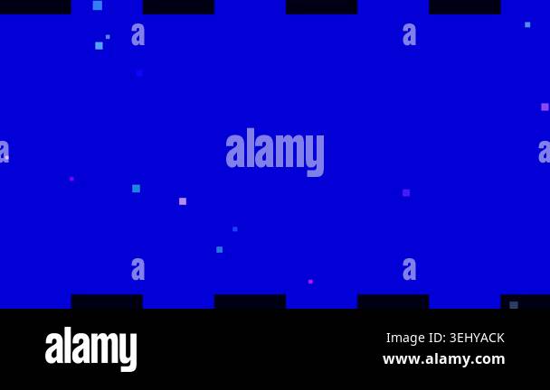Abstract digital art with scattered blue and pink squares on a vibrant ...