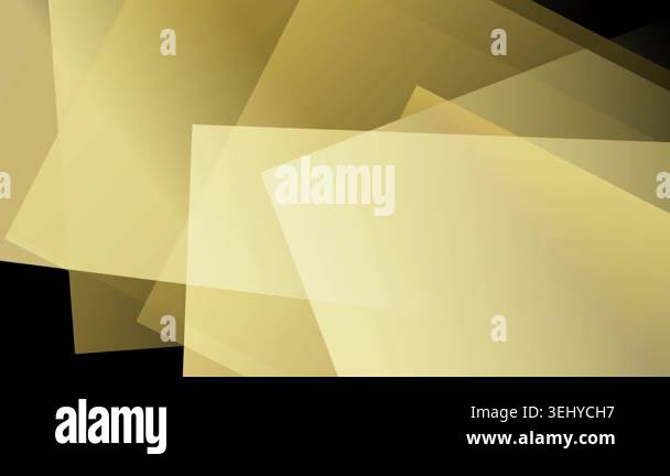 Abstract geometric composition with overlapping translucent golden ...