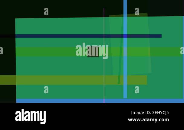Abstract geometric composition with overlapping translucent green ...